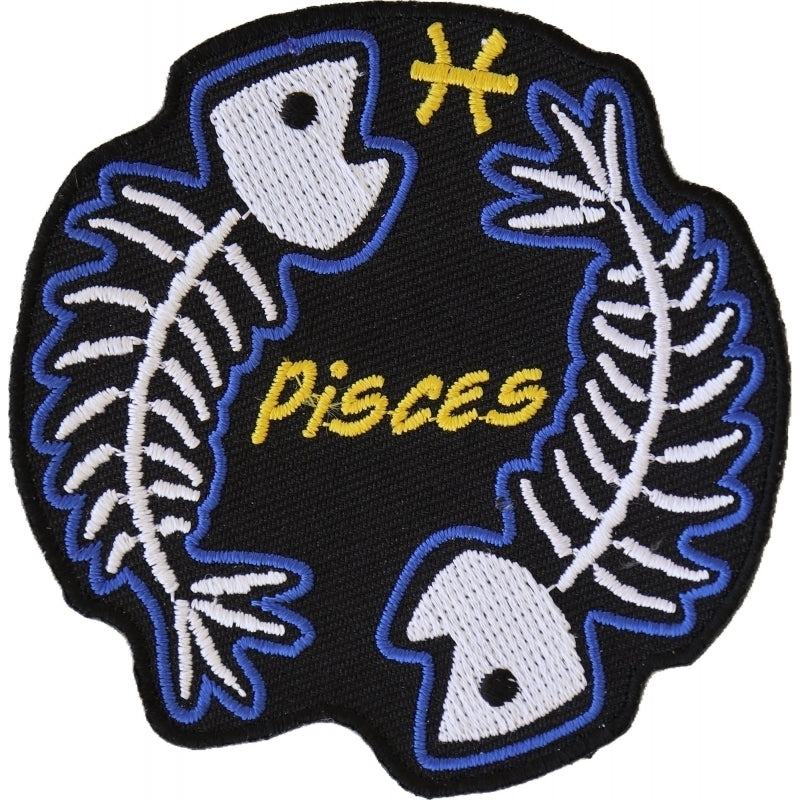 P5473 Pisces Skull Zodiac Sign Patch – American Legend Rider