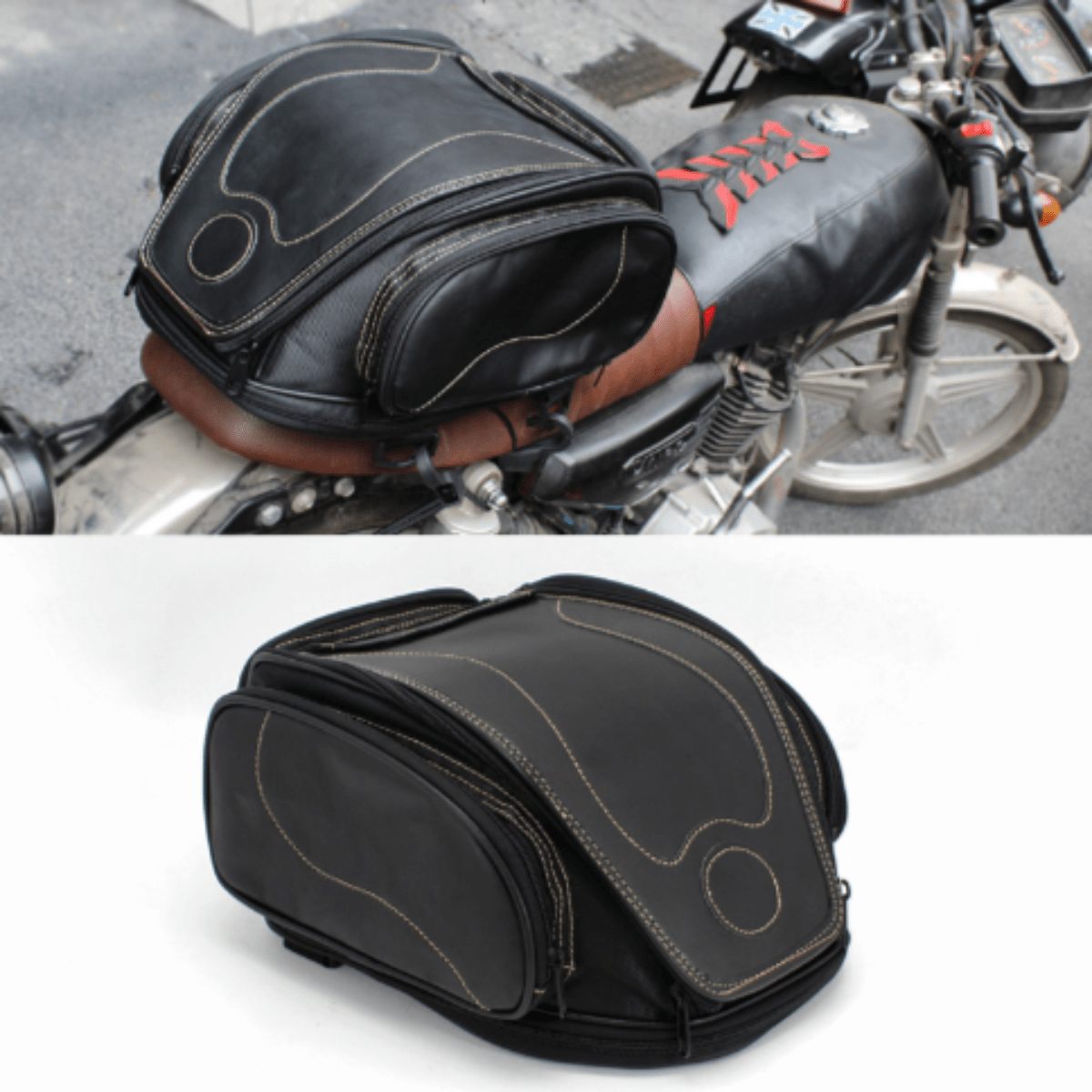 Stunning Retro Backseat Tail Bag for Motorcycles - American Legend Rider